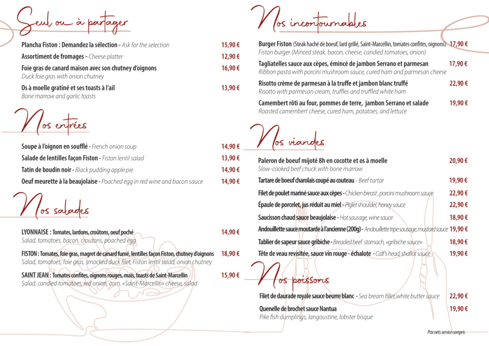 Fiston bouchon lyonnais | Fiston Restaurants Lyon